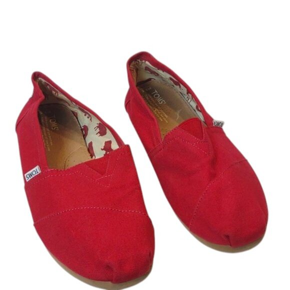 Toms | Shoes | Toms Mens Classic Red Alpargata Slip On Canvas Flats 95 ...